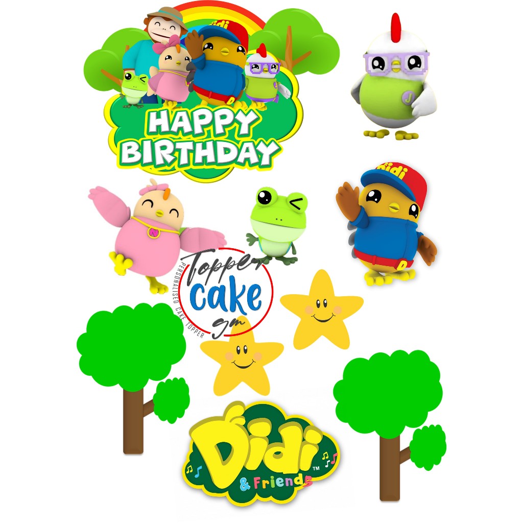 DIDI AND FRIEND Topper Cake (CUSTOM NAME) | Shopee Malaysia