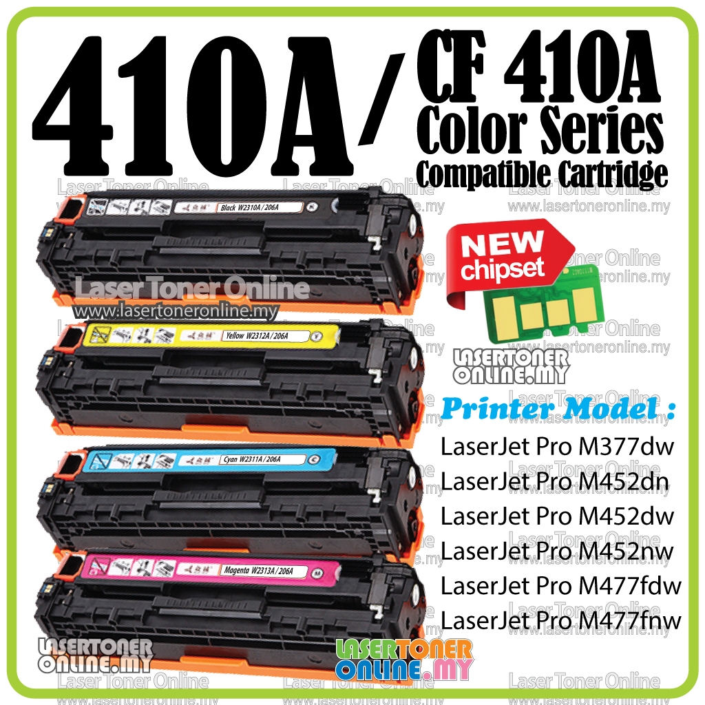 Compatible Toner CF410A CF411A CF412A CF413A For HP LaserJet Pro M452dn ...