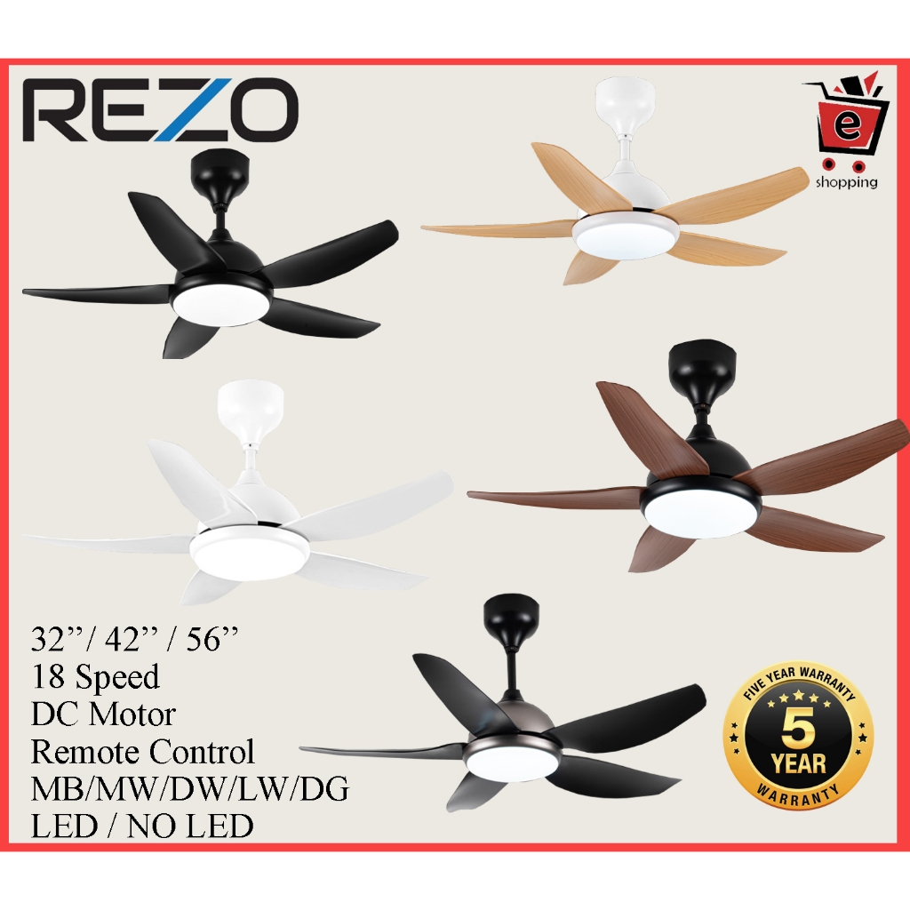 【READY STOCK AUTHORIZ DEALER】Rezo Ceiling Fan (32"/42"/56") DC Motor ...