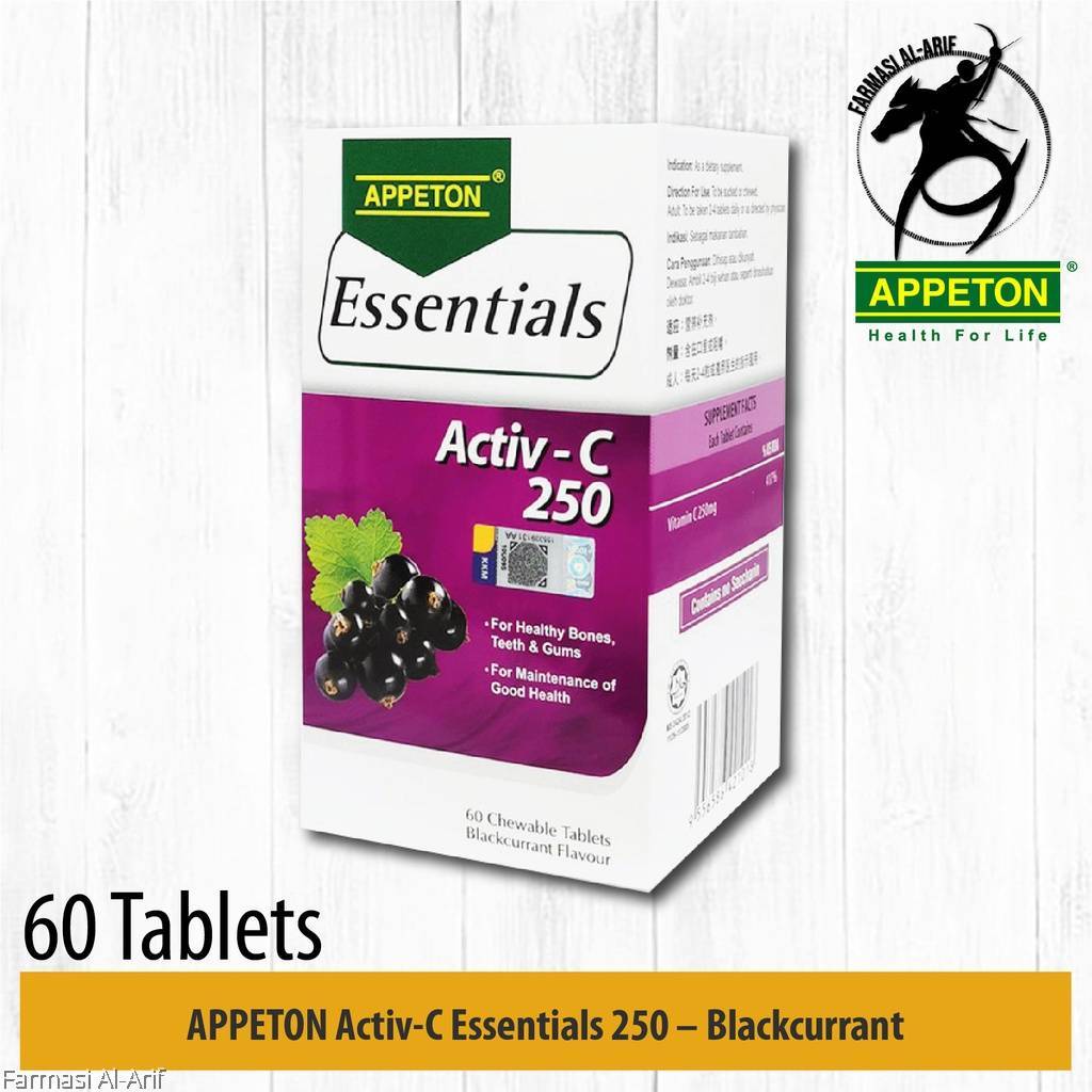 Appeton Activ-C Essentials 250 Blackcurrant (60's) | Shopee Malaysia
