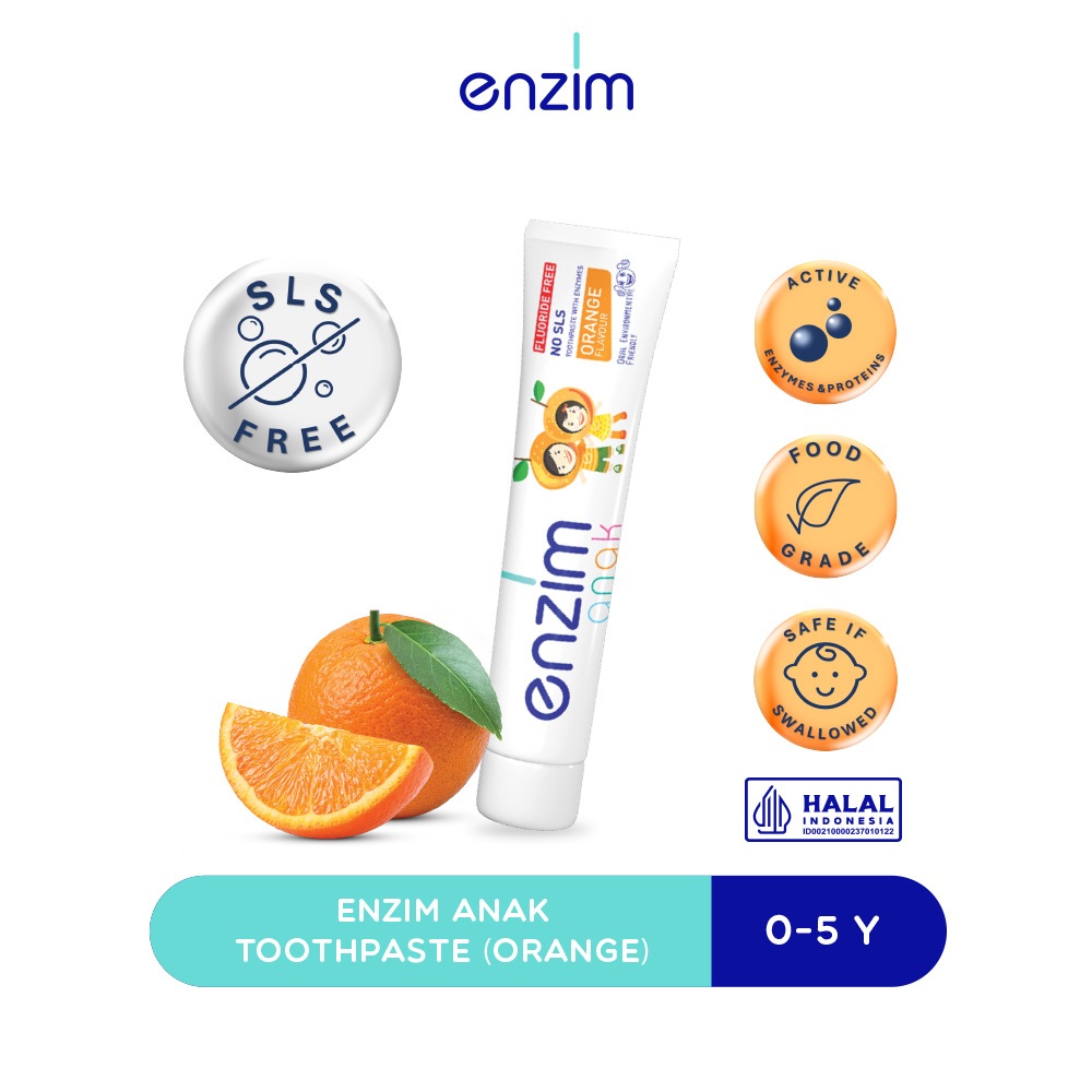 Enzim Kids Toothpaste 0-5Y - Orange (50ml) | Shopee Malaysia