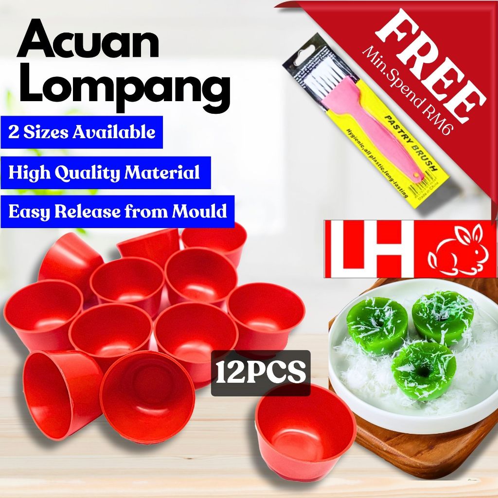 12pc Acuan Kuih Apam / Lompang / Kosui / Kasui / Nona Manis Red Cup ...