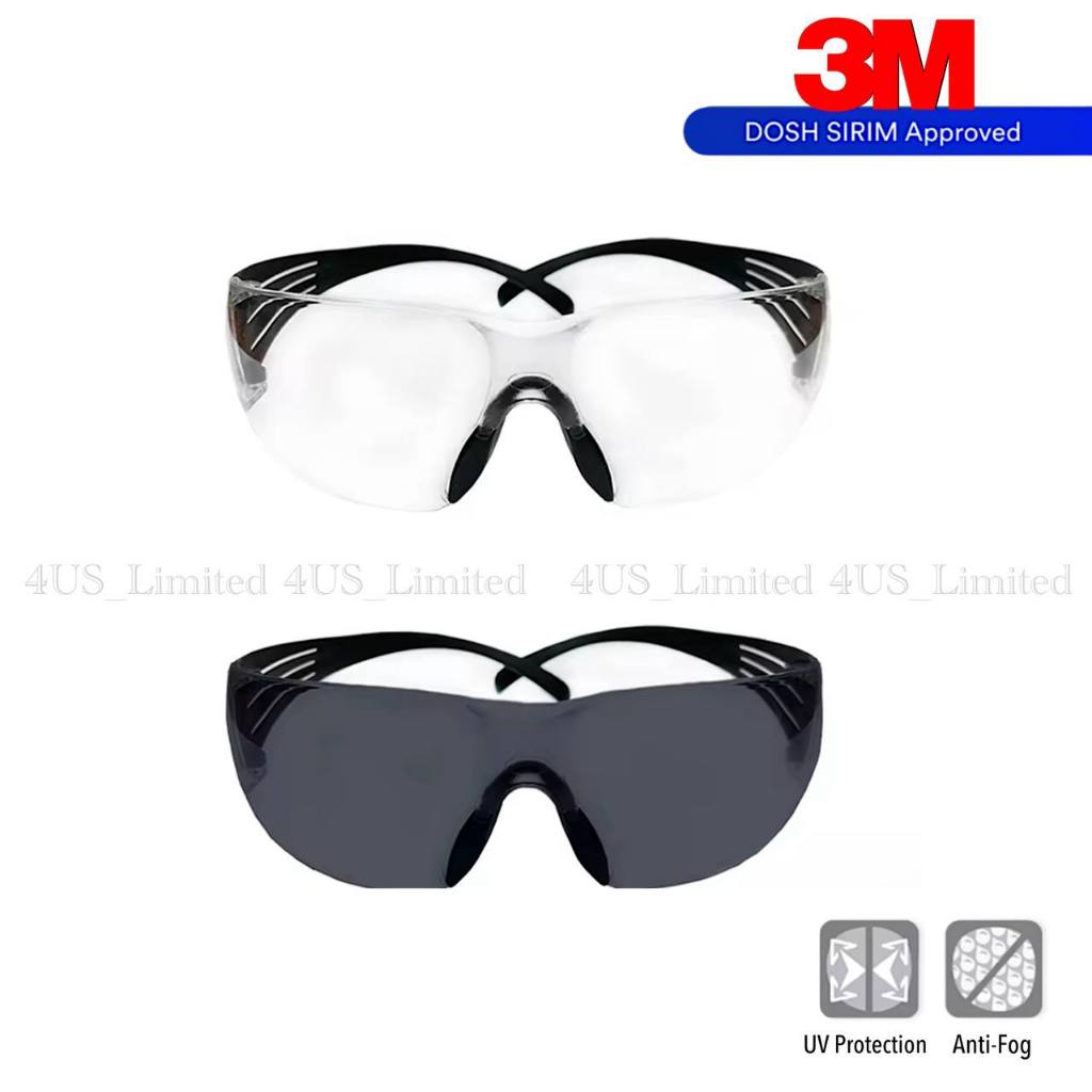 3M SecureFit Lightest Safety Eyewear Anti-fog Anti Scratch Glasses ...