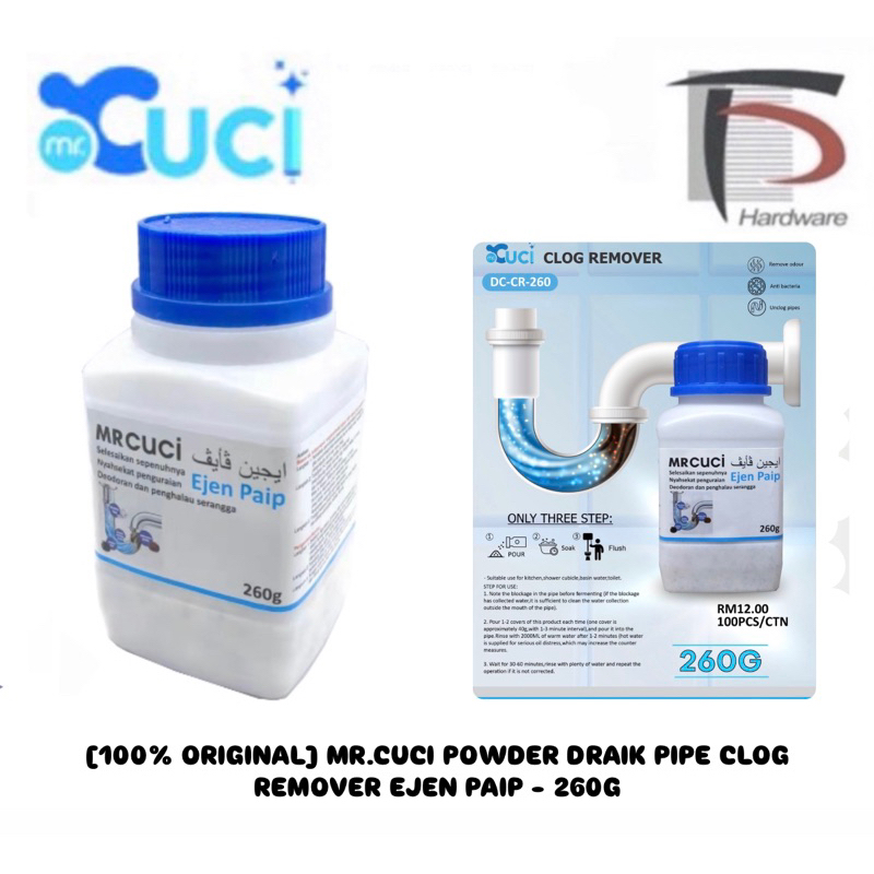 [100% ORIGINAL] MR.CUCI POWDER DRAIN PIPE CLOG REMOVER EJEN PAIP - 260G ...