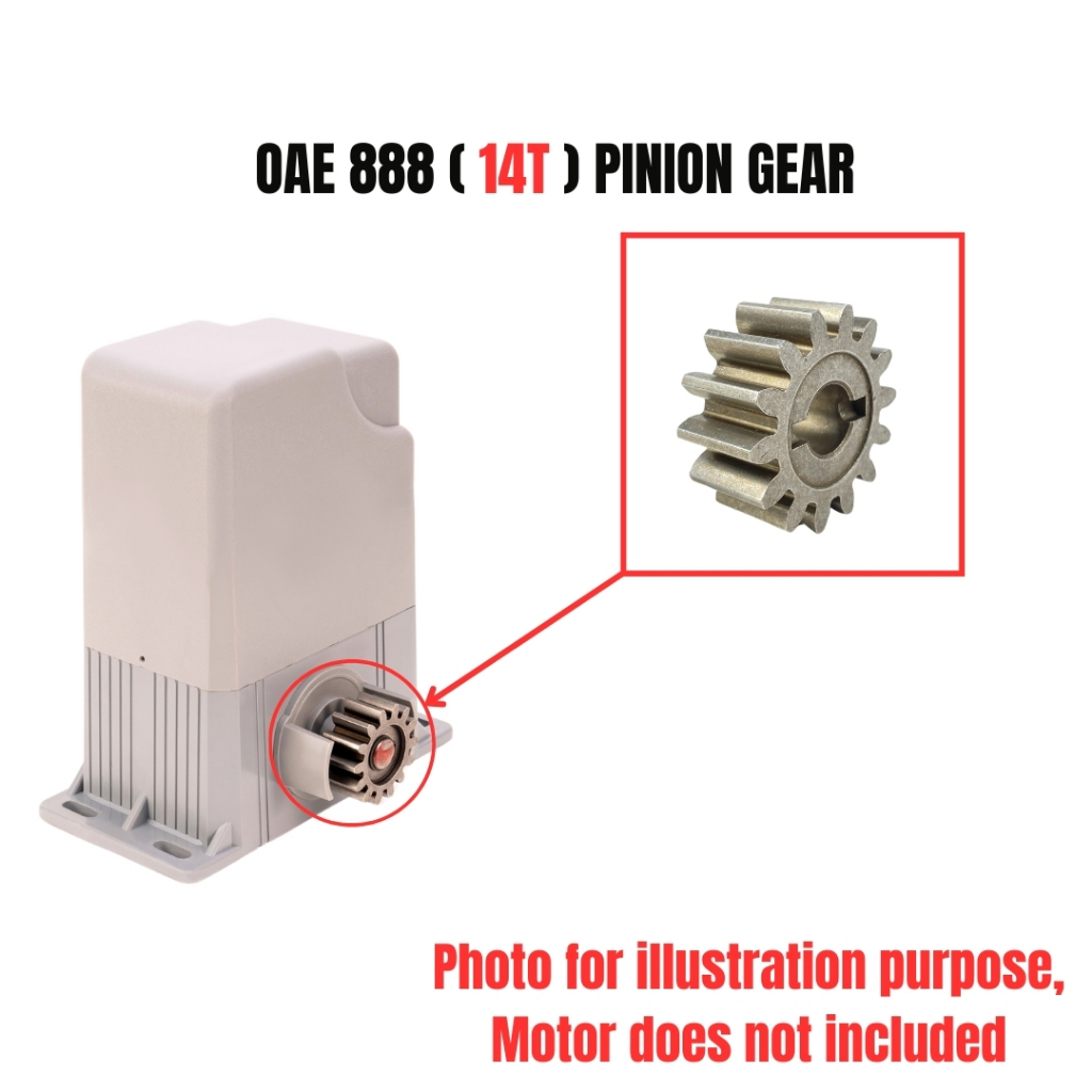 OAE888 SlidingAutogate Pinion Metal Gear (14T) For DC Sliding Motor ...