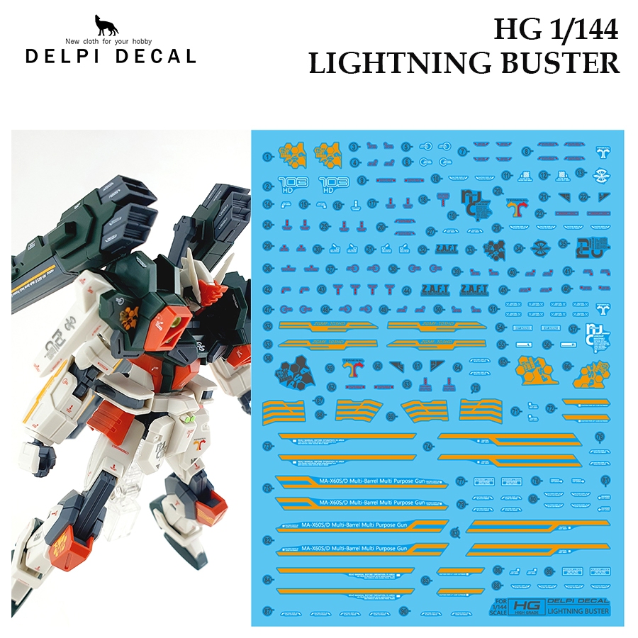 [DELPI DECAL] 513 HG 1/144 LIGHTNING BUSTER GUNDAM WATER SLIDE DECAL ...