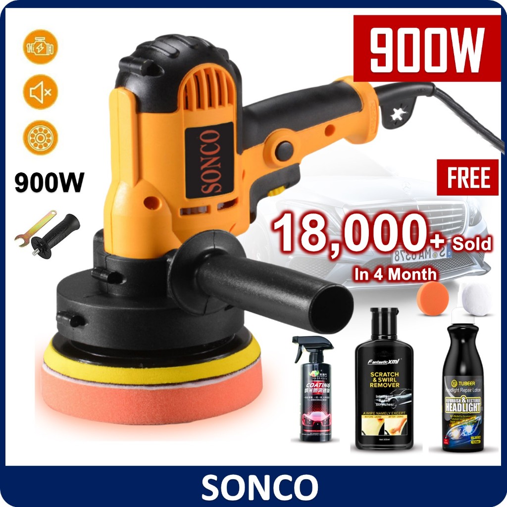 SONCO 900W Professional Electric Car Polisher Sander Buffer Car ...