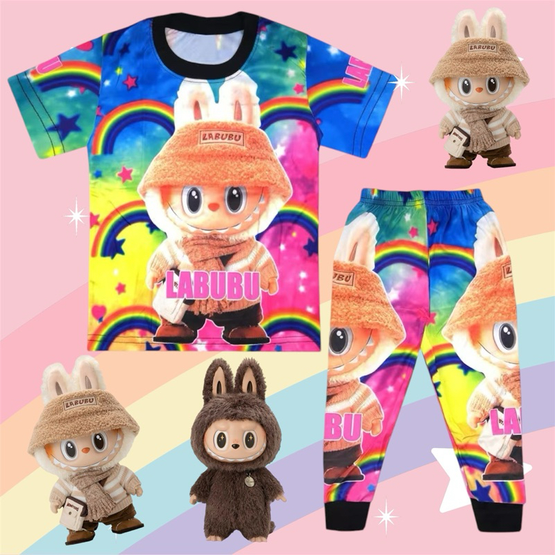 Labubu Kids Pajamas Microfiber Pajamas Boy Girl Baju Tidur Set | Shopee ...