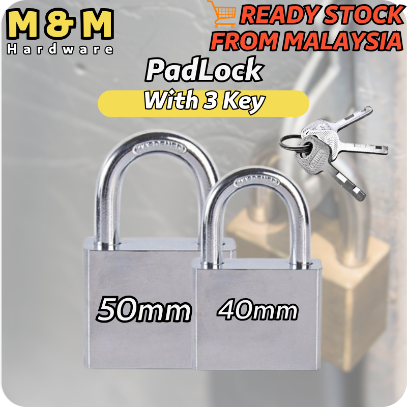 High Security Padlock Durable Lock 40mm 50mm Doors Storage Tool Box ...