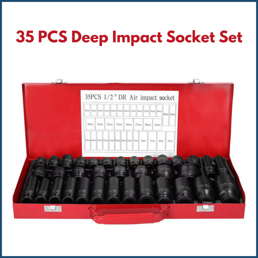 35Pcs 1/2” 8-32mm CRV Air Impact Ratchet Wrench Socket Air Impact ...