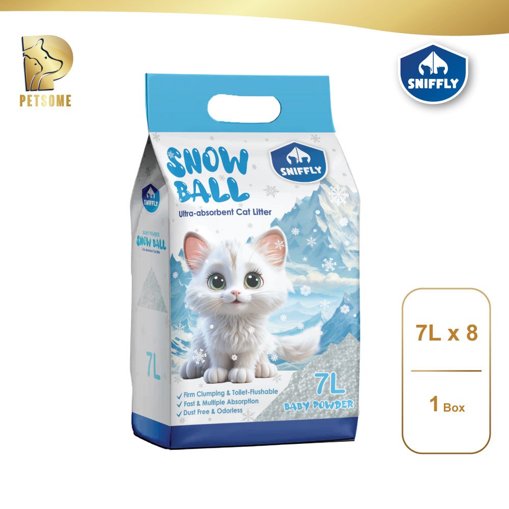 Sniffly Snow Ball Cat Litter Baby Powder 7L x 8 | Shopee Malaysia