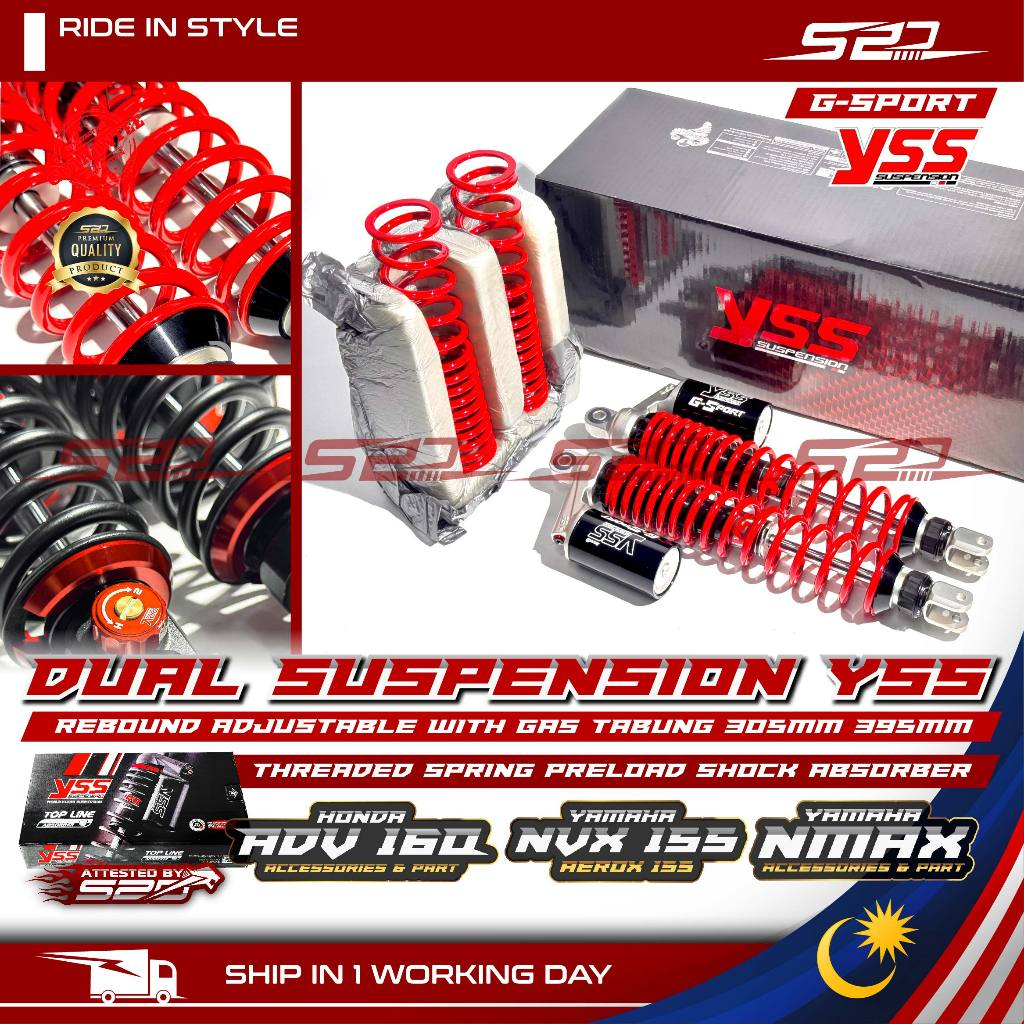 Dual Suspension ORI YSS ADV 160 NVX NMAX 155 305MM 395MM Height Shock ...