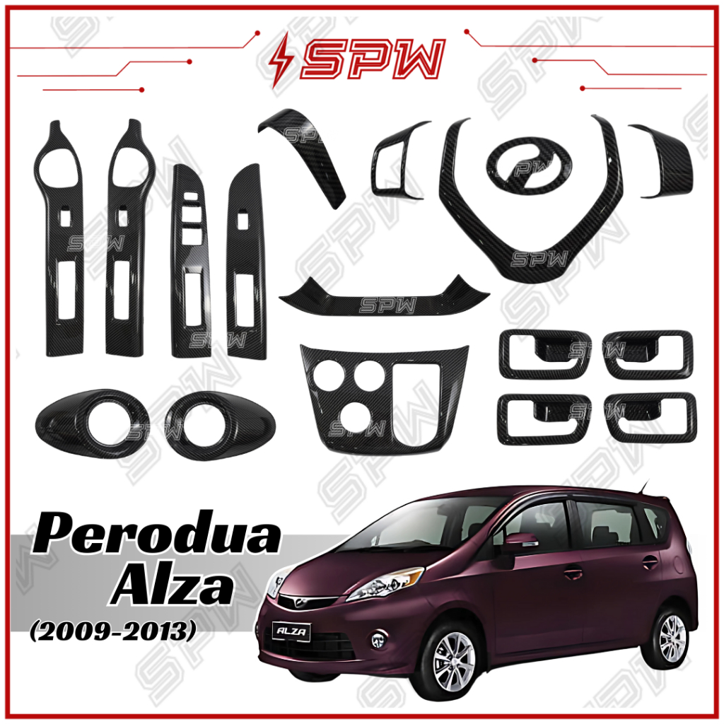 Perodua Alza (2009-2013) Interior Accessories Decoration Carbon Fiber ...