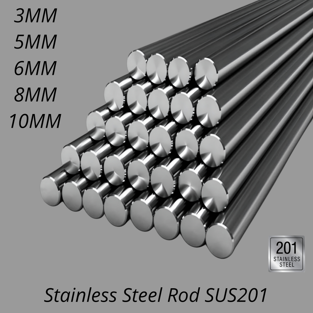 SUS201 Stainless Steel Shaft Rod Bar 3MM 5MM 6MM 8MM 10MM | Shopee Malaysia
