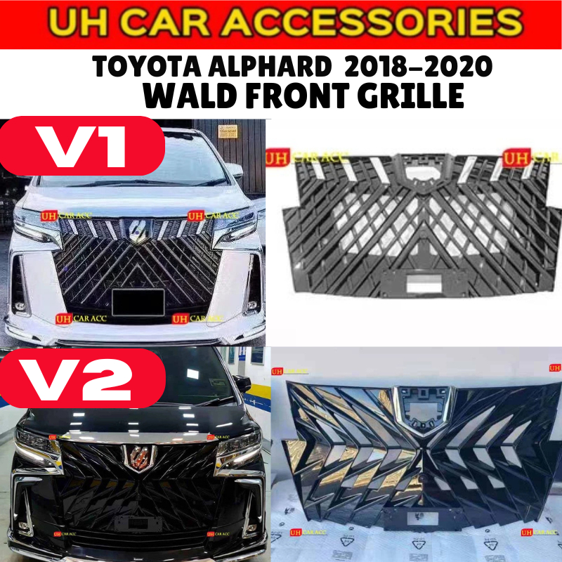 TOYOTA ALPHARD 2018-2022 WALD V1 V2 ABS FRONT GRILLE GRILL | Shopee ...