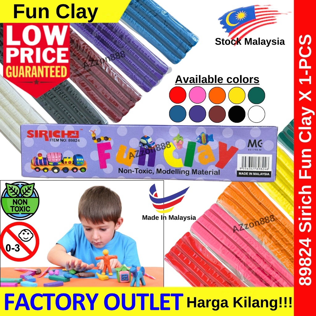 Sirich Fun Clay Non-Toxic Modelling Clay Bar Tanah Liat Pemodelan ...