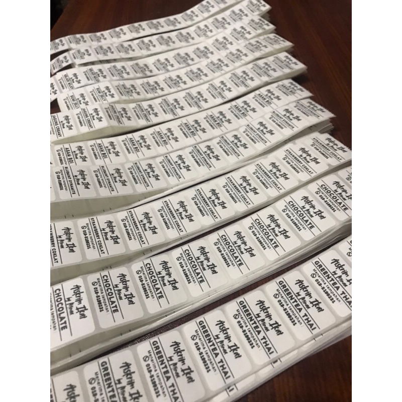 100pcs Label sticker aiskrim dadih nasi lemak dan sebagainya | Shopee ...
