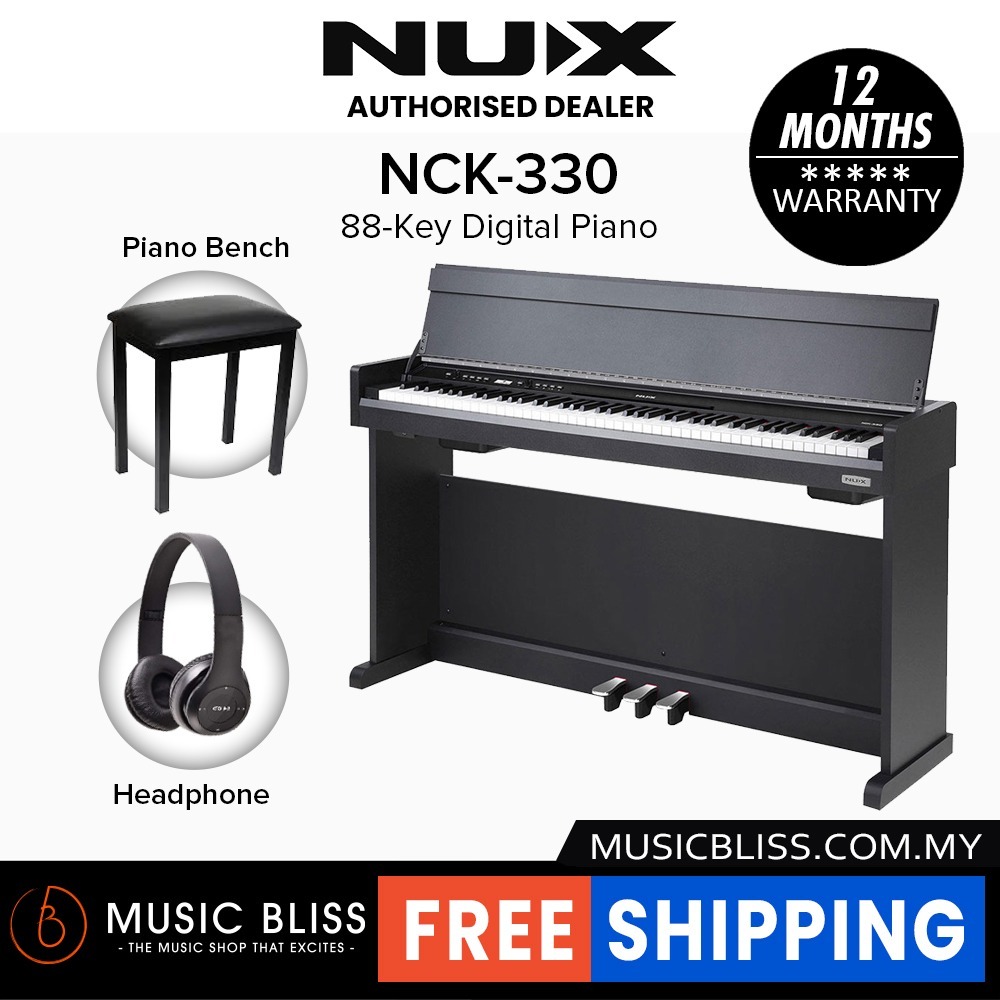 NUX NCK-330 88-Key Digital Piano with Piano Bench (NCK330) | Shopee ...