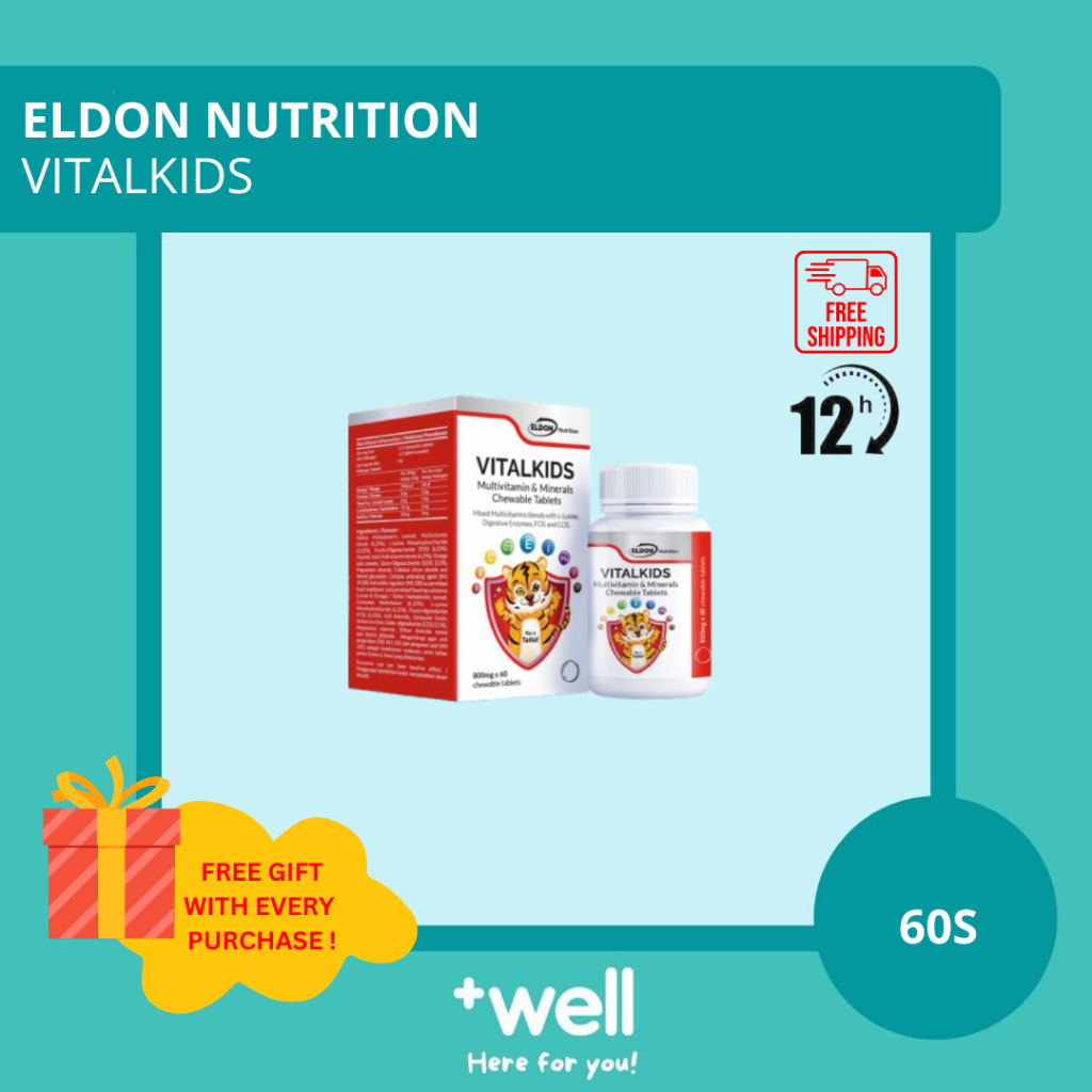 Eldon Vitalkids Multivitamin & Minerals Chewable Tablets FOC GIFTs- for ...