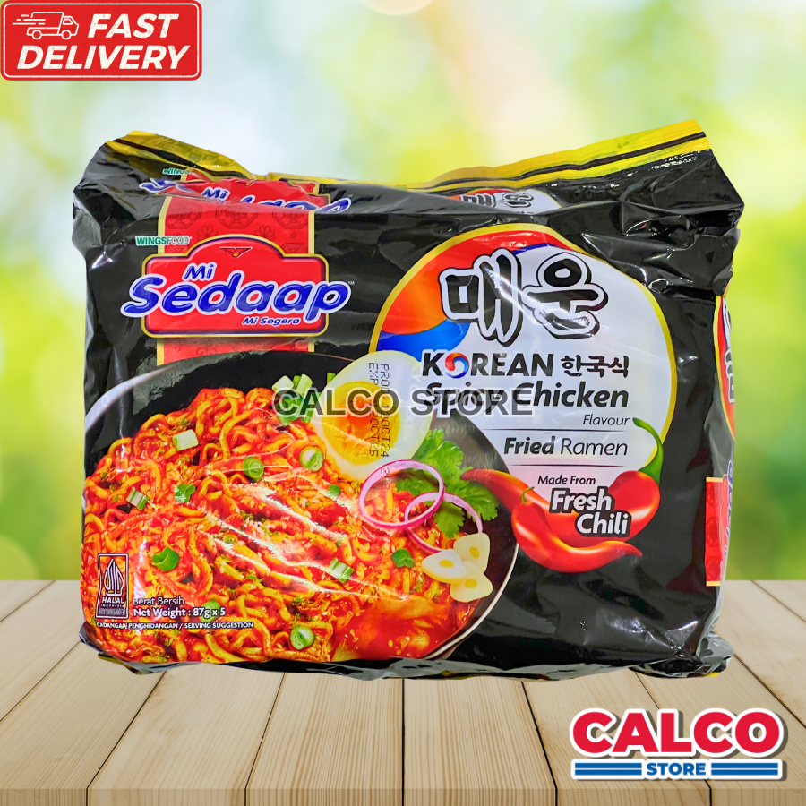 87g x 5pcs Wingsfood Mi Sedaap Segara Korean Spicy Chicken Fried Ramen ...