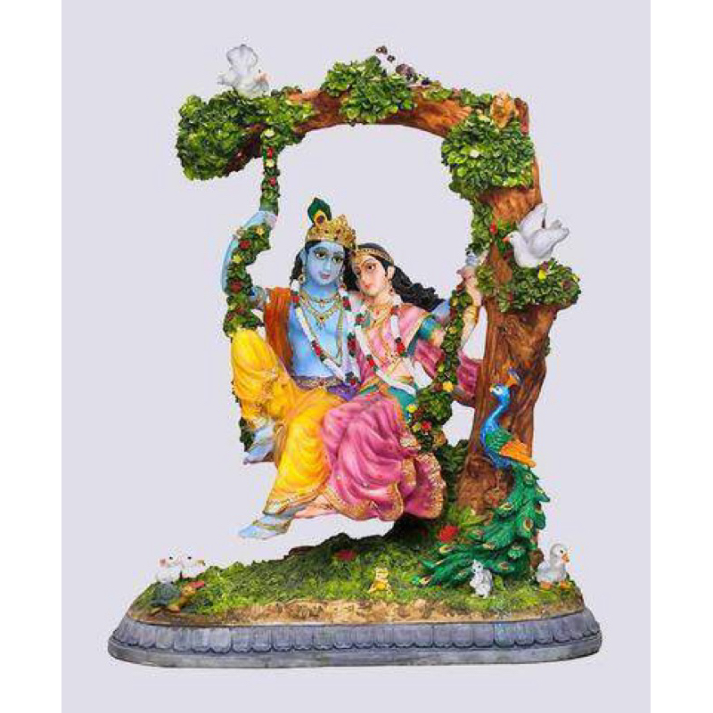 Handcrafted 6-Inch Radha Krishna Swing (Jhulan)Polystone Idol | Shopee ...