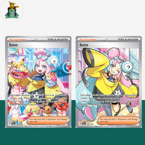 2 pcs/set Iono AA card trainer FA full Art Platinum Tier ( Textured ...