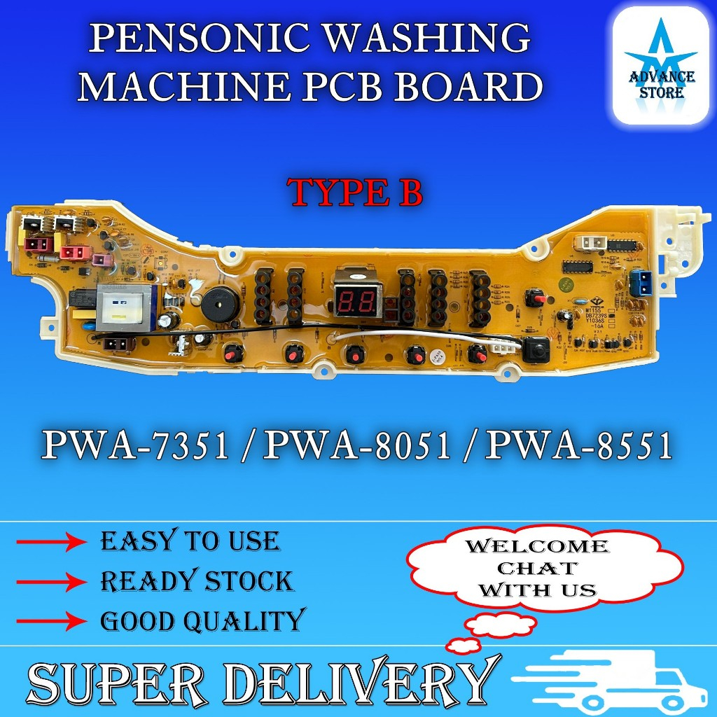 Pensonic PWA-7351 PWA-8051 PWA-8551 Washing Machine Pcb Board | Shopee ...