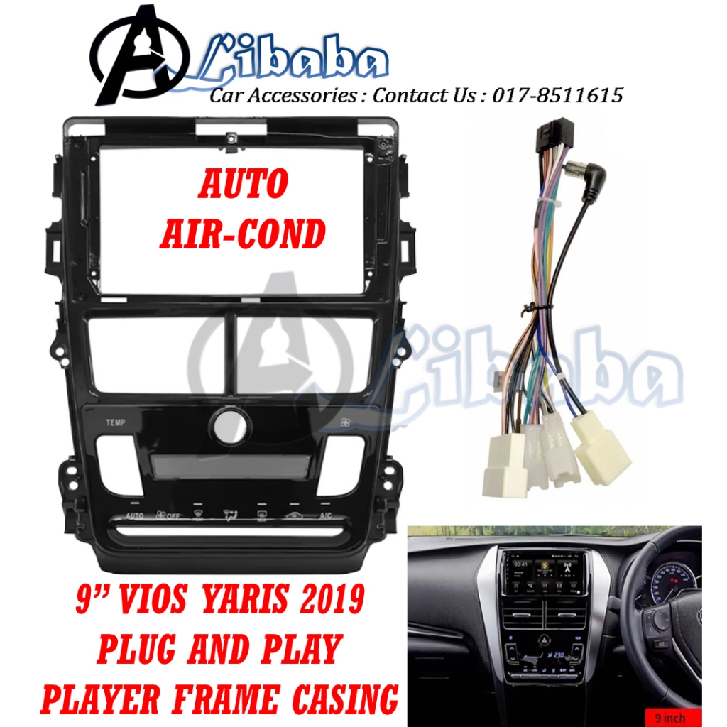 9" TOYOTA VIOS YARIS 2019 2020 2021 2022 YARIS Android Monitor Casing ...