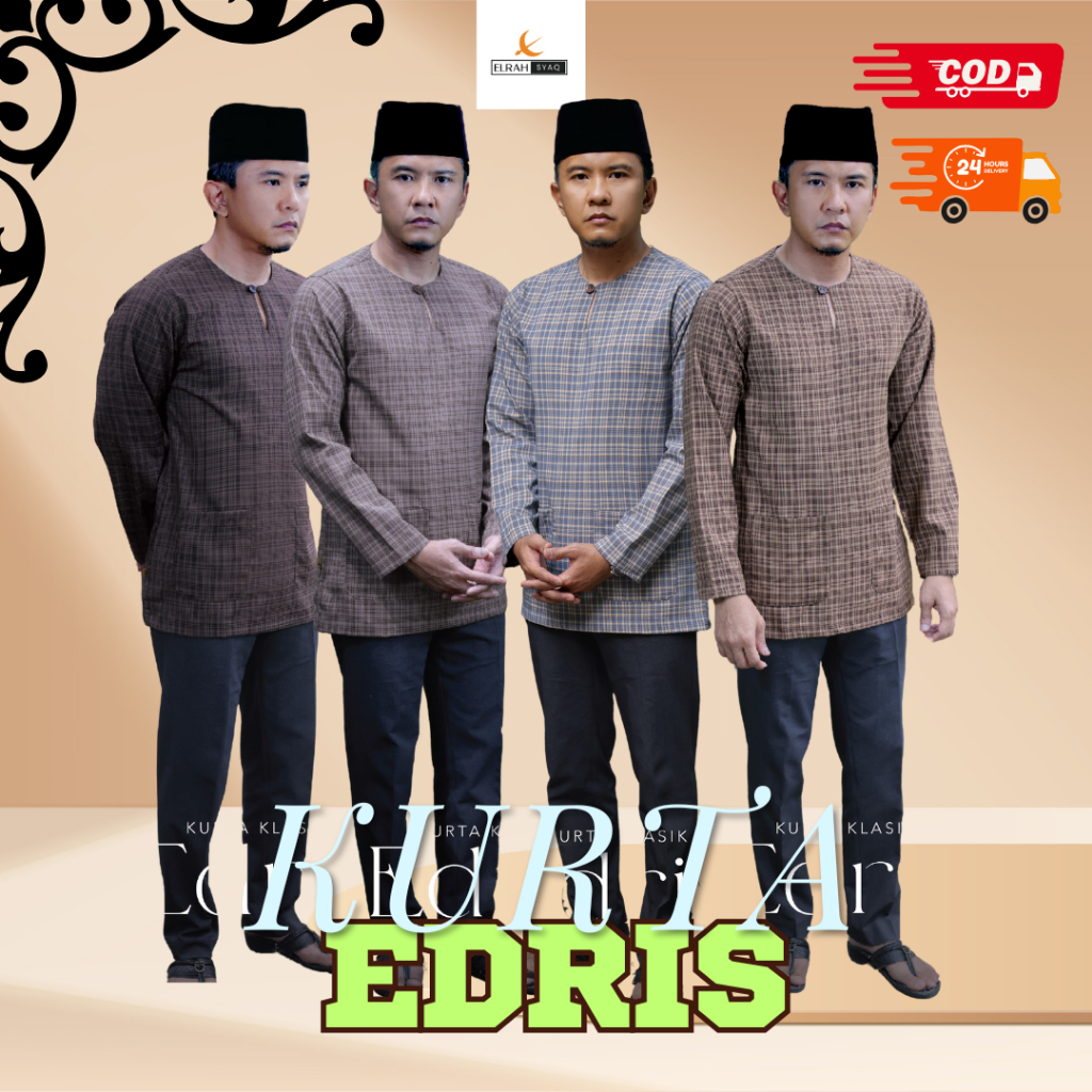 KURTA ELRAH KLASIK EDRIS BY ELRAH EXCLUSIVE 2024 | Shopee Malaysia