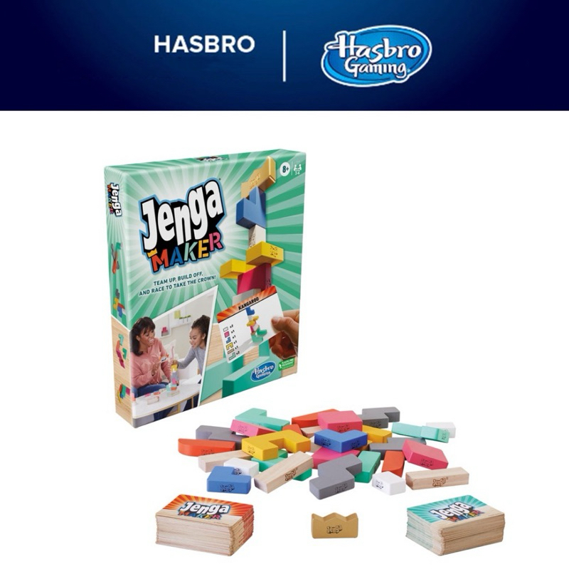 Hasbro Jenga Maker, Genuine Hardwood Blocks, Stacking Tower Game, Game ...