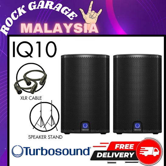 Turbosound iQ10 2500-Watt 10" Powered Speaker With Speaker Stand And ...