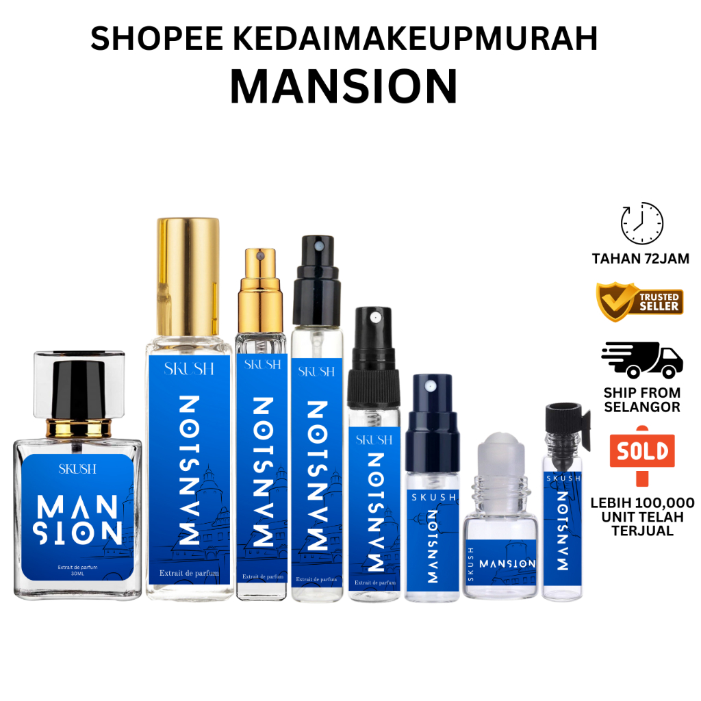 SKUSH MANSION High Quality Body Perfume Travel Lelaki Perempuan Wangian ...