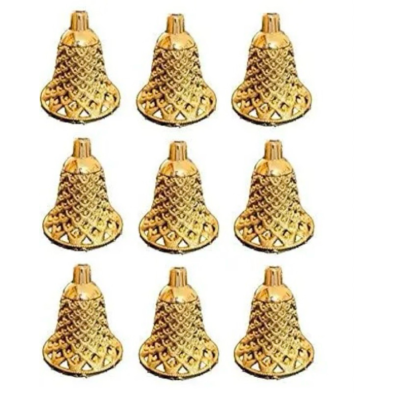 Golden Artificial Plastic Bells jingle bell for home decor Festive Wall ...