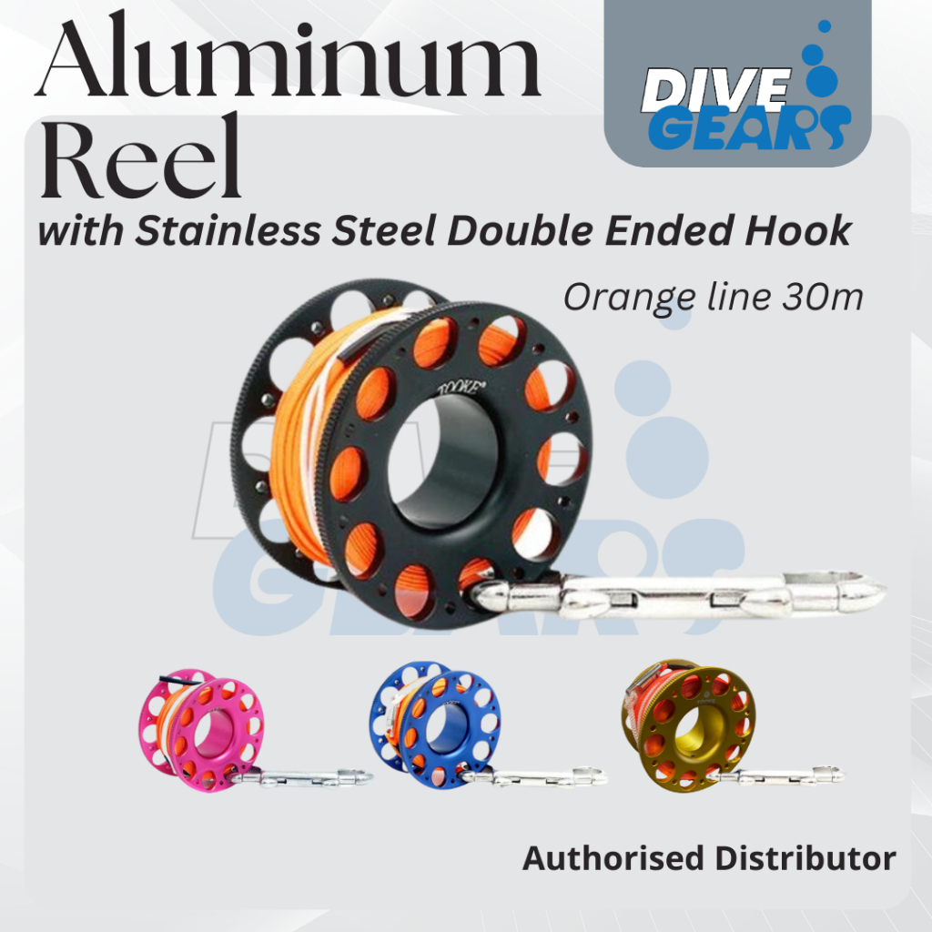 30M Aluminum Alloy Spool Finger Reel with Stainless Steel double ended ...
