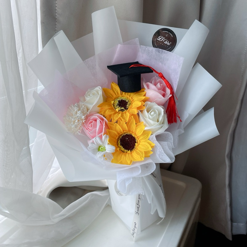 Soap Sunflower Rose flower Bunga bouquet gift creative graduation ...