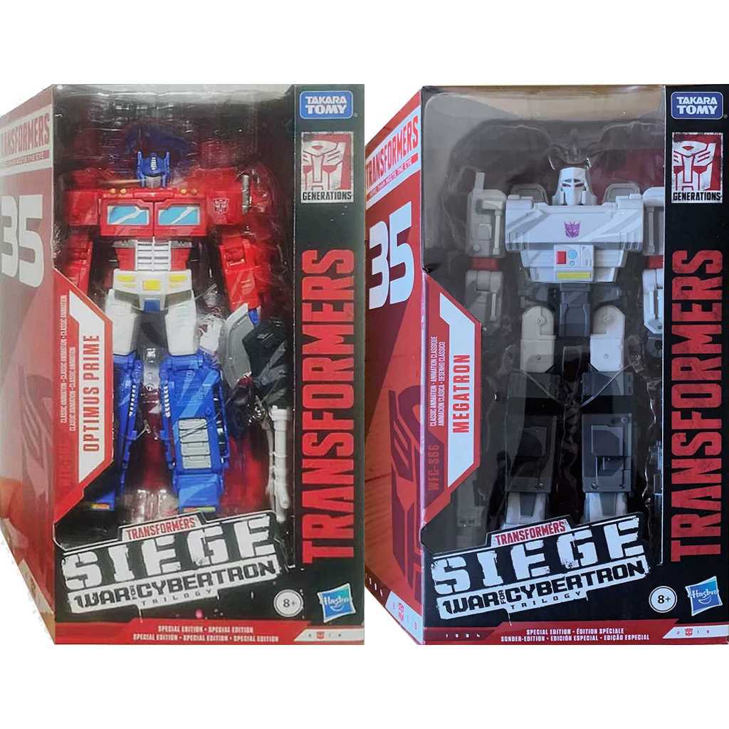 Hasbro Transformers Siege Voyager Cel Shaded Optimus Prime and Megatron ...