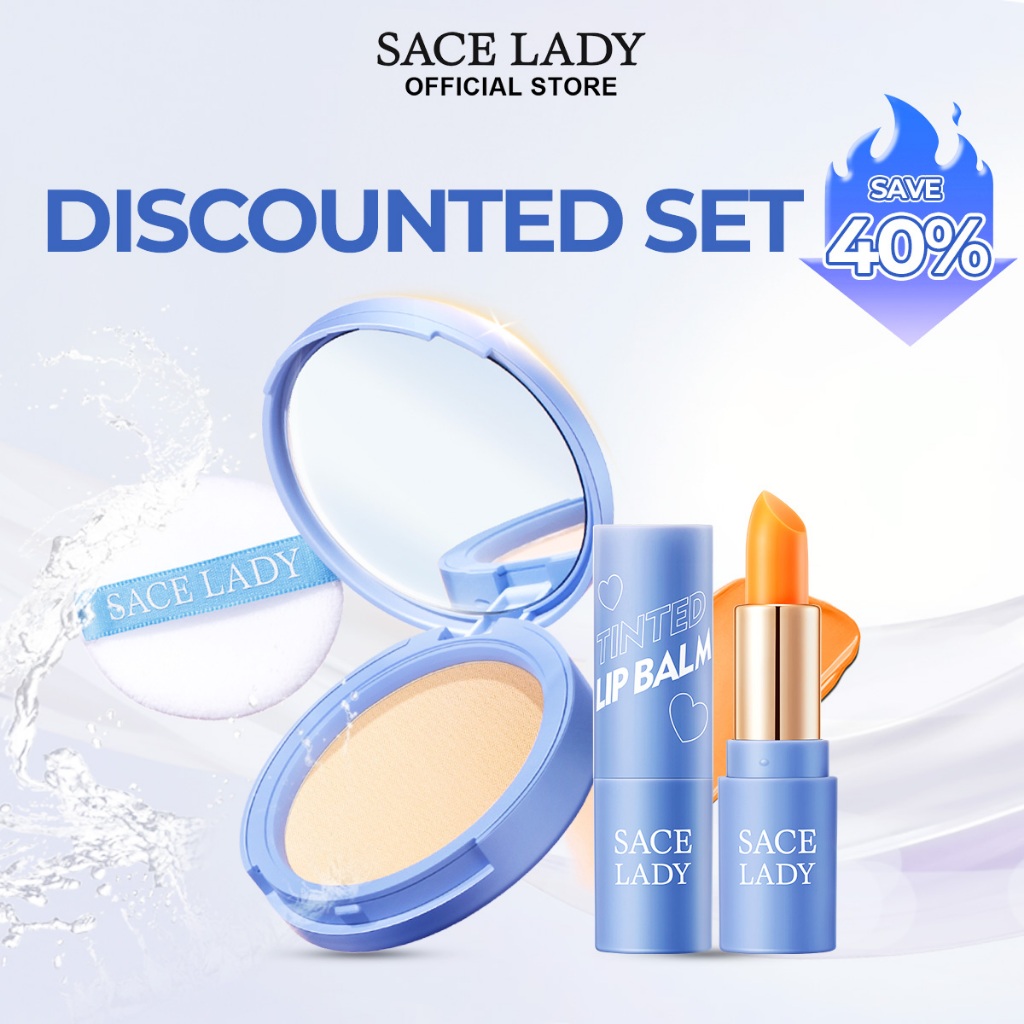SACE LADY Face Makeup Set Oil Control Matte Face Powder & Tinted Lip ...