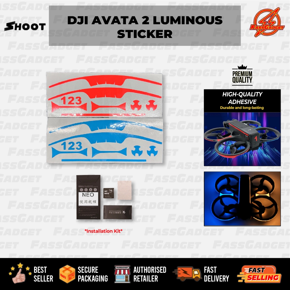 (READYSTOCK) DJI AVATA 2 LUMINOUS STICKER (SHOOT) | Shopee Malaysia