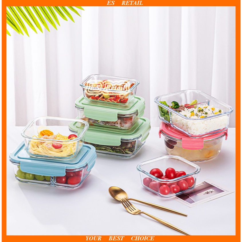 Airtight borosilicate glass food container Glass lunch box Airtight ...