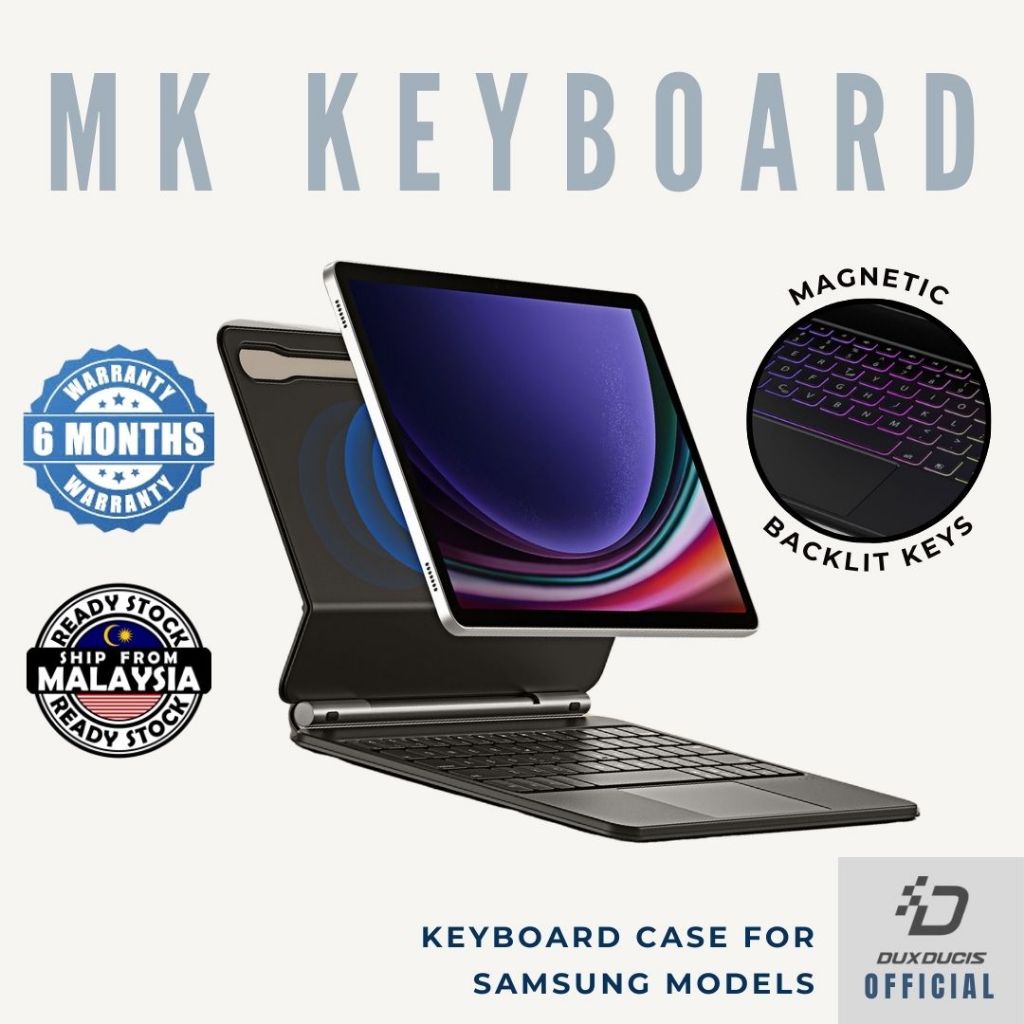 DUX MK Keyboard Magnetic Case for Samsung Galaxy Tab S10 S9 S8 S7 FE ...