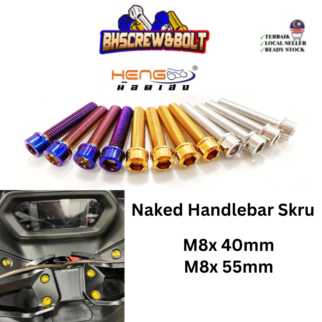 💫🇹🇭Naked Handlebar Skru M8x40mm/M8x55mm Handlebar Screw Xmax Allenkey ...