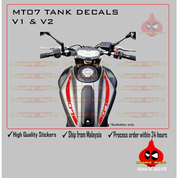 [NEW DESIGN!] YAMAHA MT07 TANK DECAL FOR V1 & V2 | Shopee Malaysia