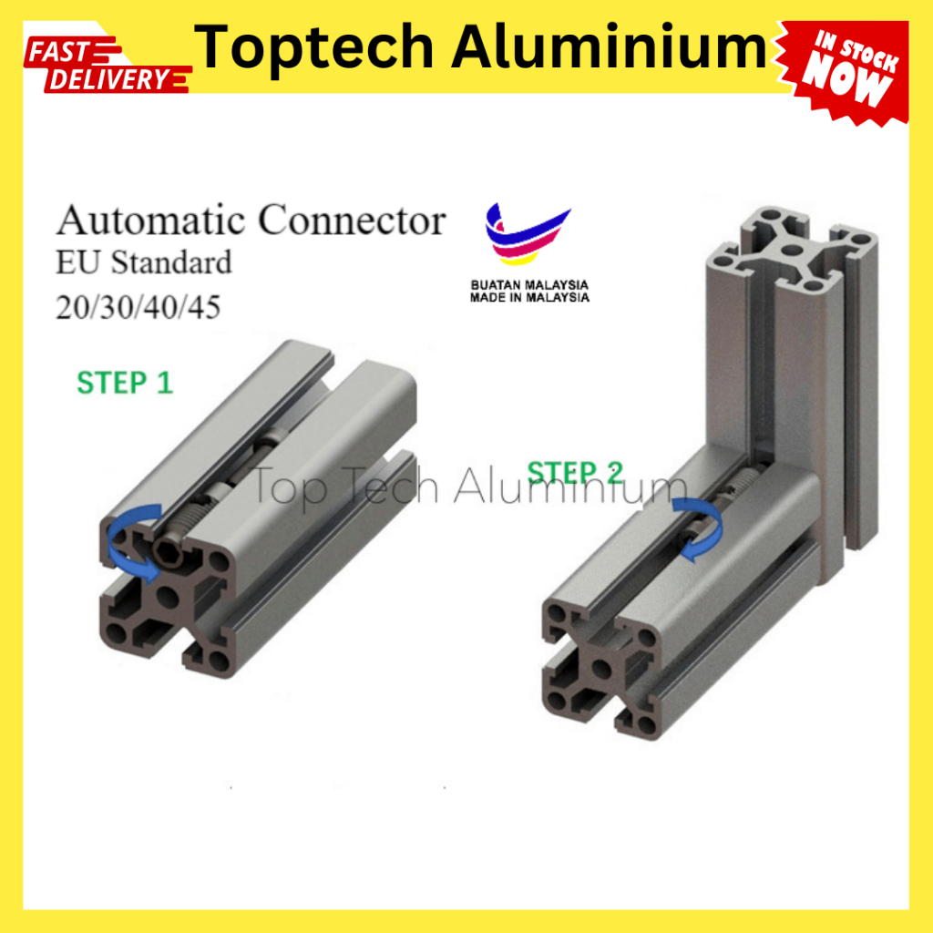 [Ready Stock]Automatic Connector for Aluminium Profile 20/30/40/45 for ...
