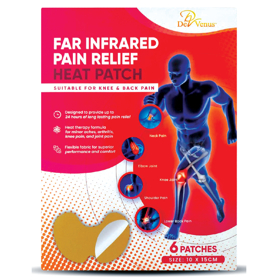 DE VENUS HEAT PATCH FAR INFRARED PAIN RELIEF ( KNEE & BACK PAIN ) 3 ...