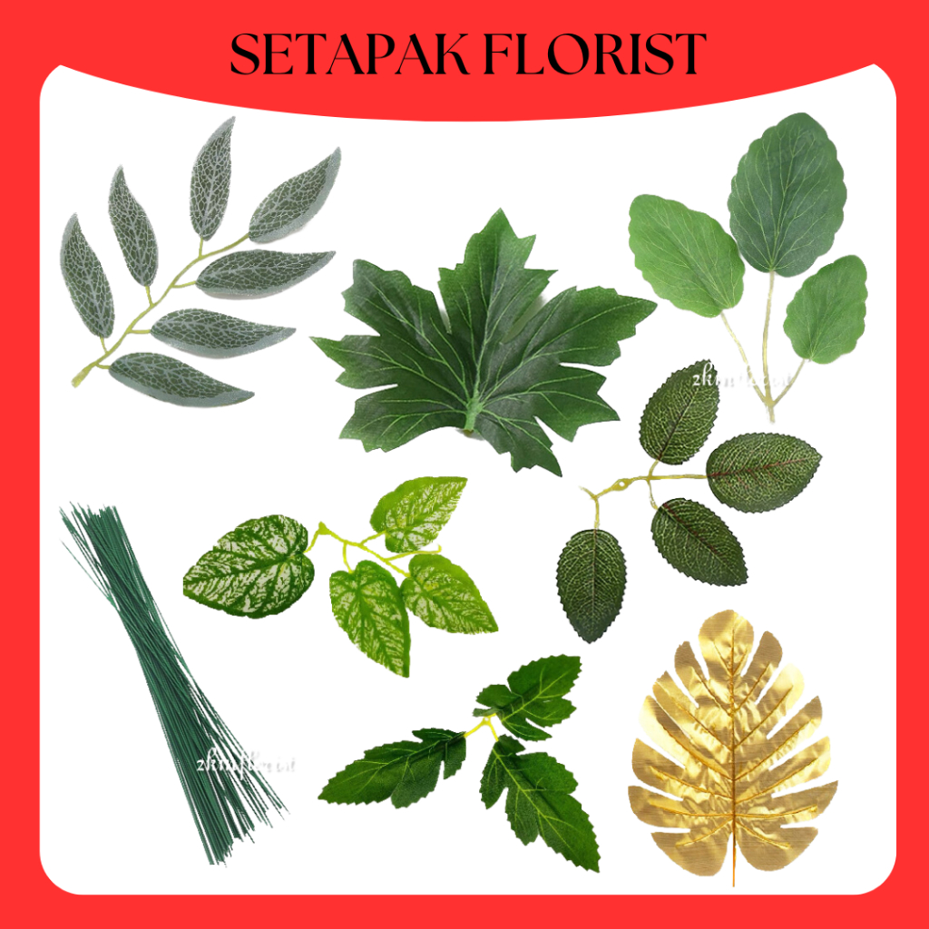 (4PCS) SINGLE LEAF Artificial Flower Stem Bunga Batang Willow Rose ...