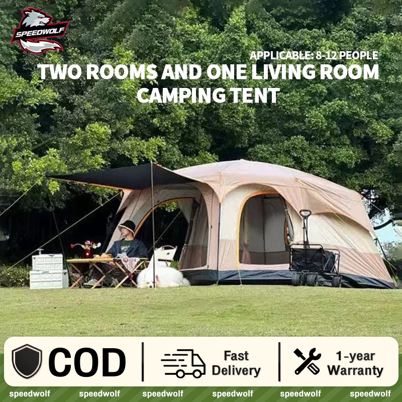 Khemah Besar 8-12 Persons Camping Tent Waterproof Kemah Murah Large ...