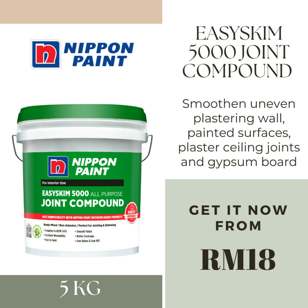 Easyskim 5000 All Purpose Joint Compound | Nippon Paint | 5KG | Shopee ...