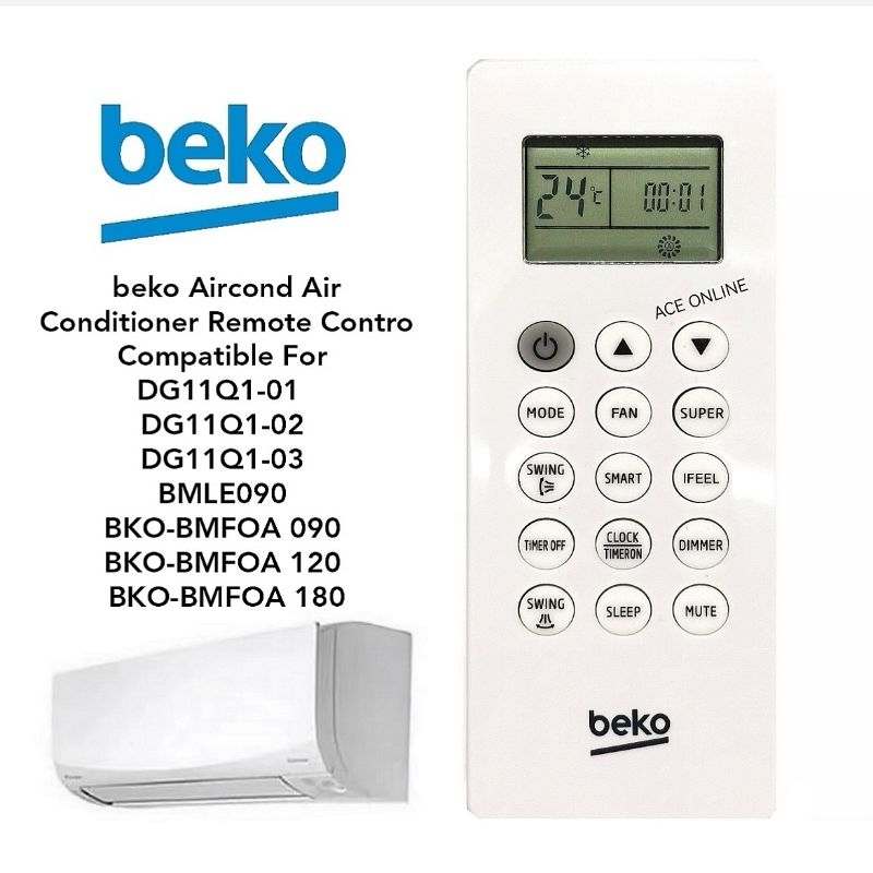 beko Aircond Air Conditioner Remote Contro Compatible For DG11Q1-01 ...