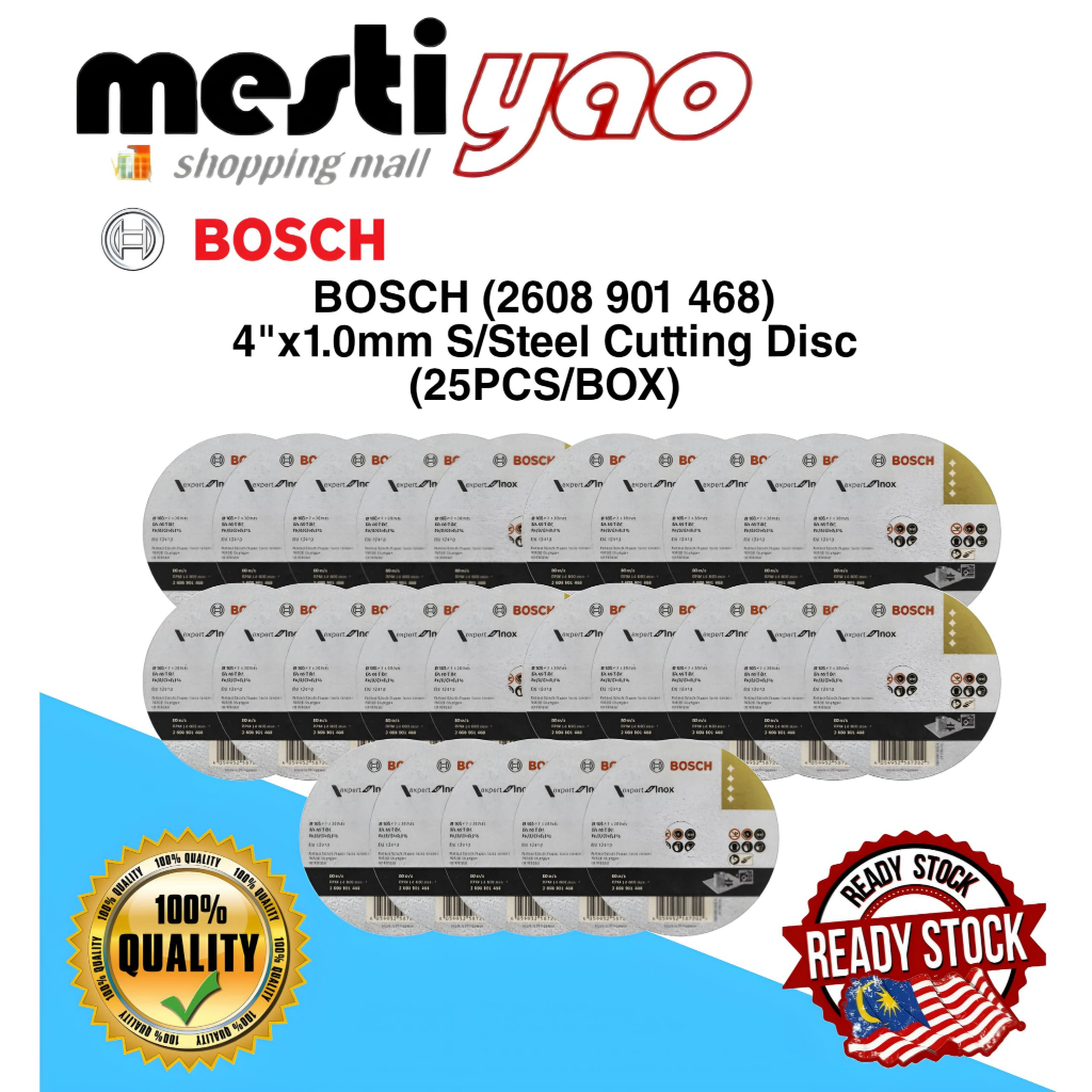 (25PCS/BOX) BOSCH EXPERT FOR INOX(2 608 901 468) 4"X1.0MMX16MM ...