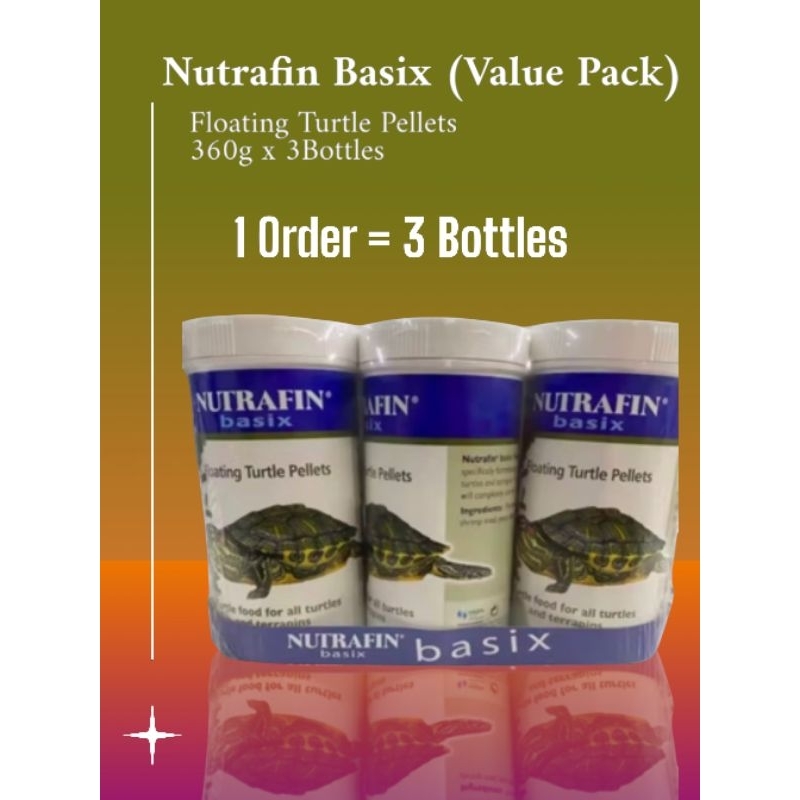 {Value Pack} 3 Bottles Nutrafin Basix Turtle Pellets (360g X 3pcs ...